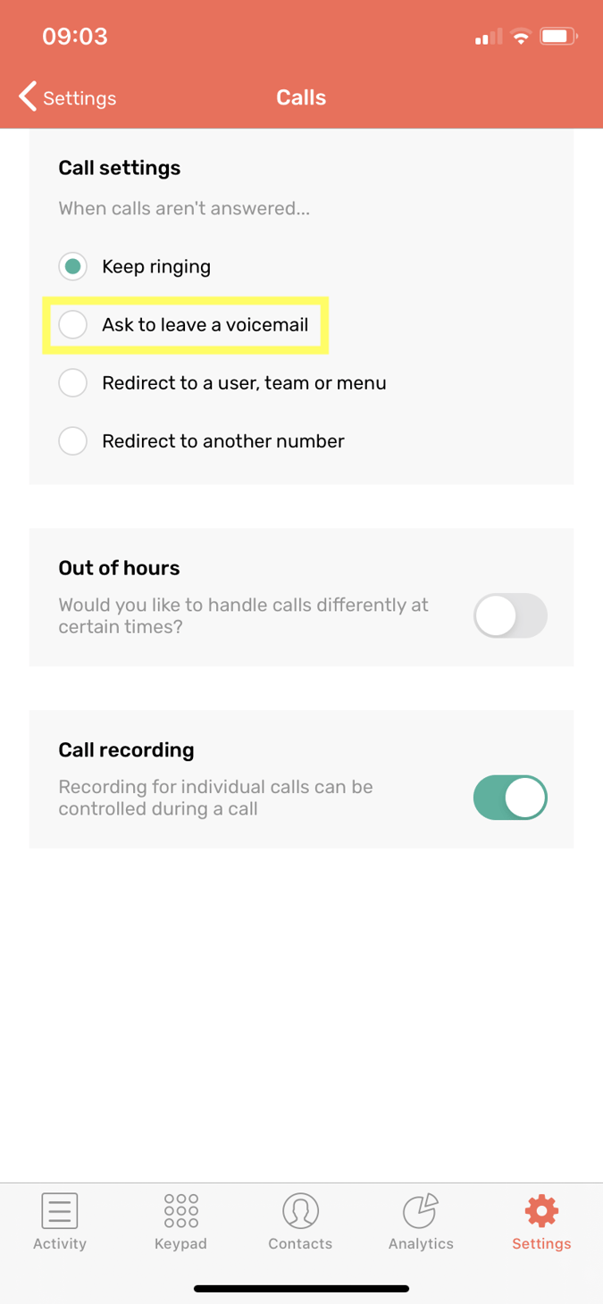 Setting Redirect and Voicemail Delay