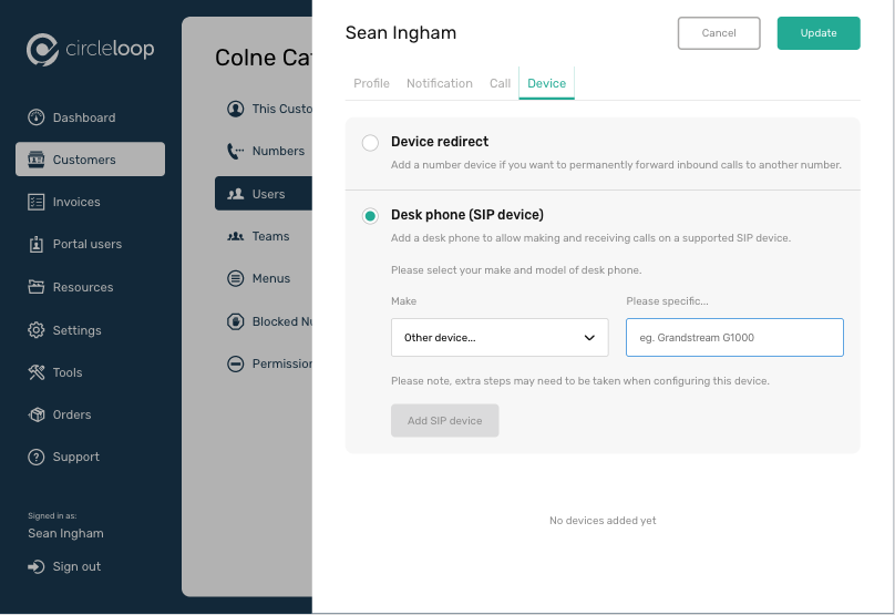 Partner Portal - Provisioning SIP Devices