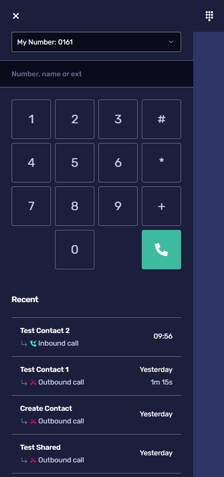 Making and Receiving Calls - Dial pad
